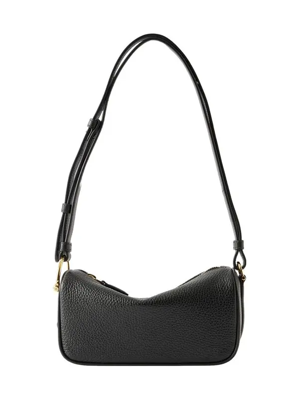 Gucci Textured-leather Shoulder Bag With Horsebit Detail - Black