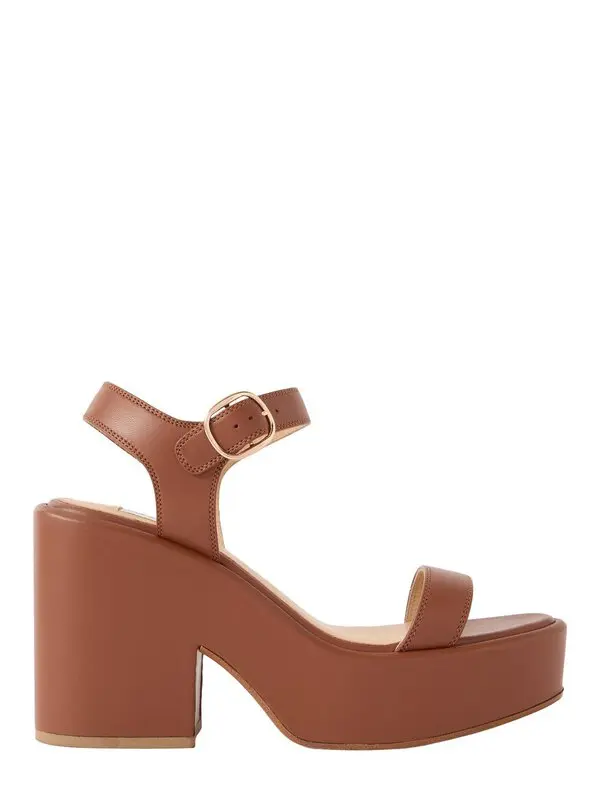 Gabriela Hearst Iman Leather Platform Sandals - Brown