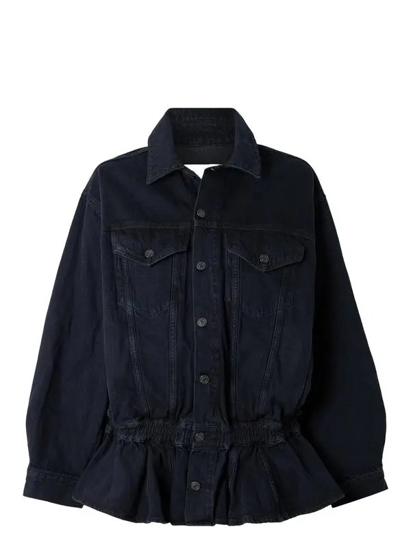 AGOLDE Rubik Denim Peplum Jacket - Blue