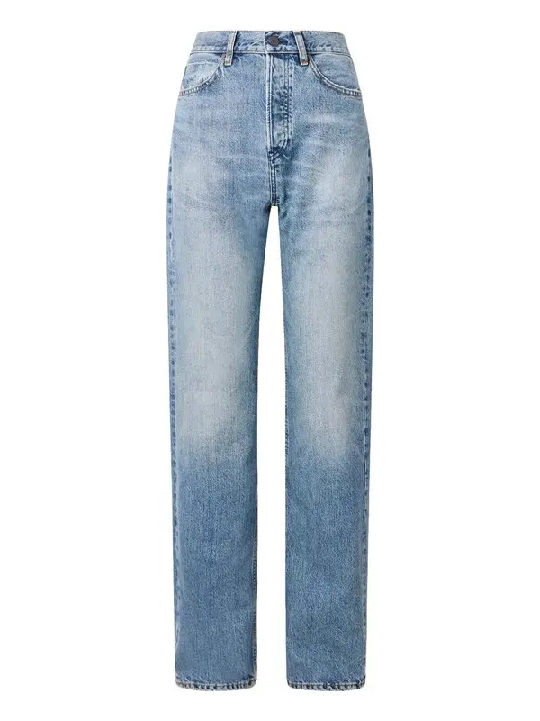 FRAME The Stack High-rise Straight-leg Jeans - Blue