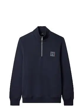 Paul Smith Stitch Stripe' Zip Funnel Neck Sweatshirt - Blue