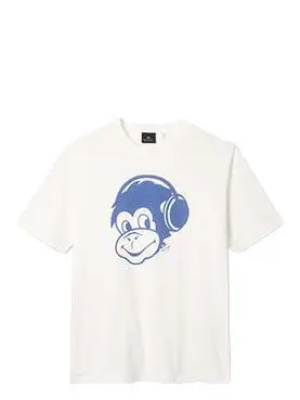 Paul Smith Monkey Headphones' Print T-shirt - White