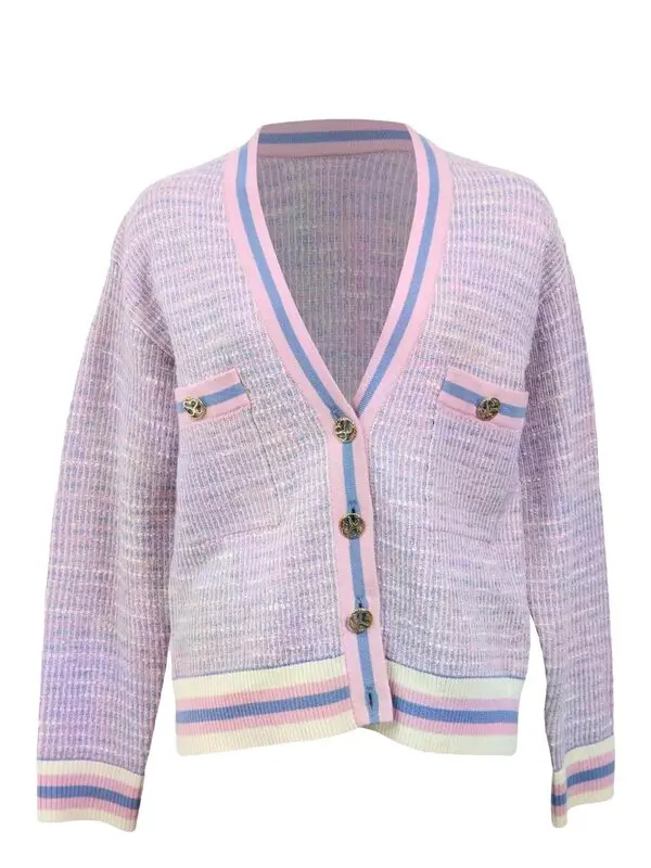 Sandro Buttoned Tweed-effect Cardigan - Pink