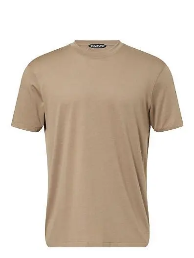 TOM FORD Crewneck Short-sleeves Woven T-shirt - Olive Green