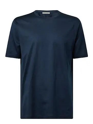 Corneliani Regular-fit Short-sleeve Cotton T-shirt - Navy Blue