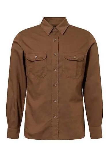TOM FORD Regular-fit Long-sleeves Cotton And Linen Shirt - Bronze Olive