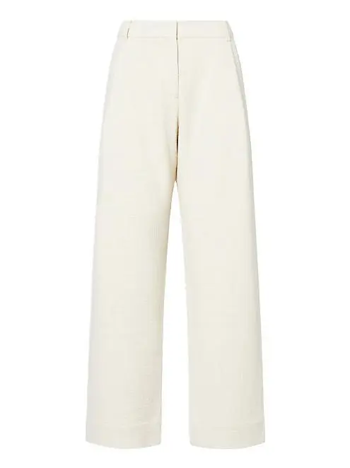 ME+EM Tapered-leg Pleated Woven Trousers - Ivory