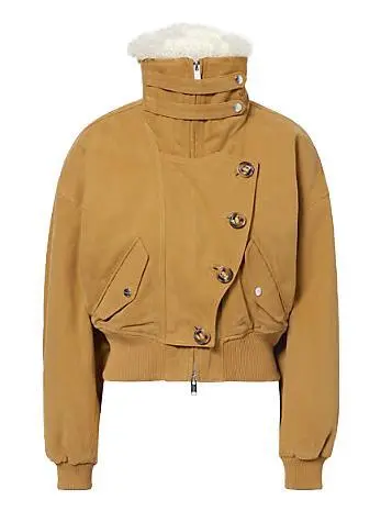 Isabel Marant Funnel-neck Cotton Jacket - Camel