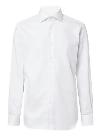 Corneliani Regular-fit Long-sleeve Cotton Twill Shirt - Optical White