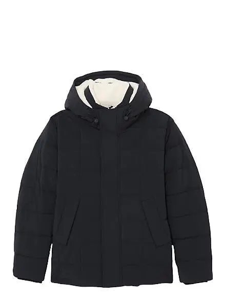 REISS Quilted Borg-lined Puffer Jacket - Navy