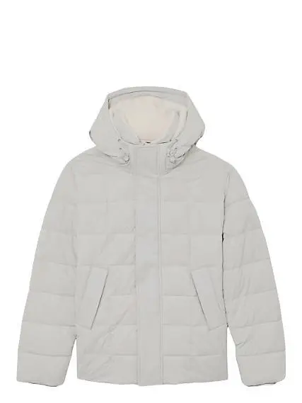 REISS Quilted Borg-lined Puffer Jacket - Stone