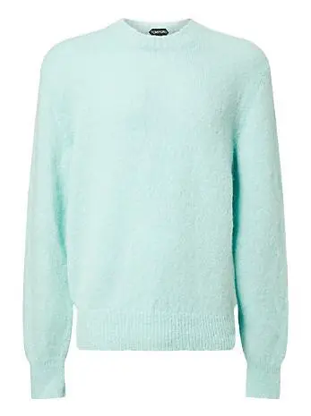 TOM FORD Crew Neck Brushed-knit Alpaca-blend Jumper - Frost
