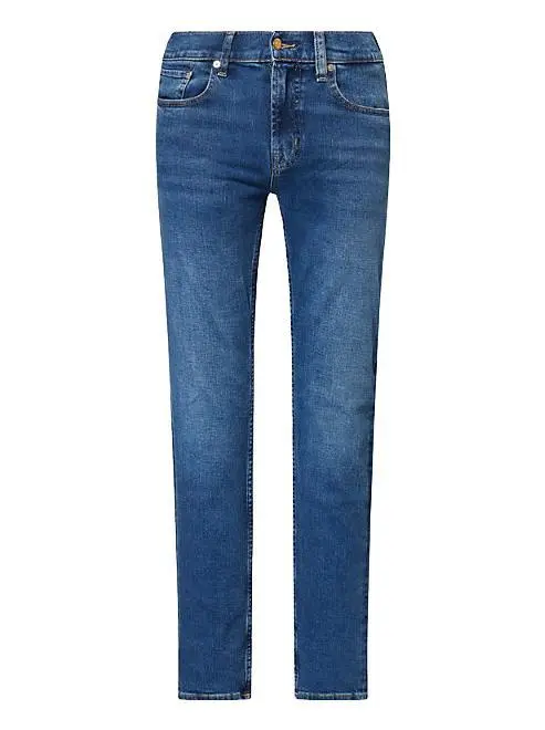7 For All Mankind Slimmy Tapered-leg Jeans - Feather (cashmere Luxe)