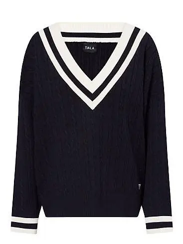 TALA Oversized Cricket Knit Jumper - Midnight Navy