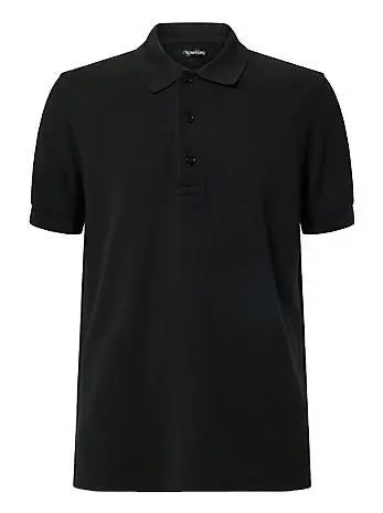 TOM FORD Short-sleeve Piquet Cotton-blend Polo Shirt - Black