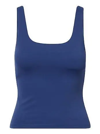 THE COUTURE CLUB Sculpt Scoop-neck Stretch-woven Top - Blue