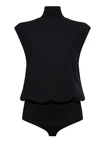 REFORMATION Emmeline Roll-neck Knit Bodysuit - Black