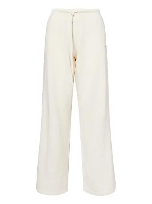ADANOLA Logo-plaque Wide-leg Wool Trousers - Marshmallow White