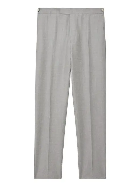 REISS Tyler Straight-leg Wool Trousers - Soft Grey