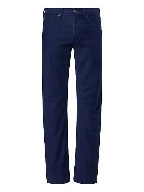 TOM FORD Moleskin Straight-leg Cotton-blend Trousers - Dark Blue