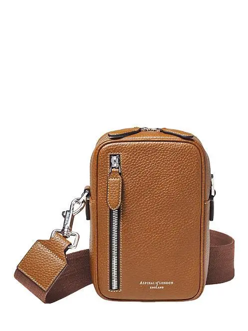 ASPINAL OF LONDON Reporter North South Leather Cross-body Bag - Tan