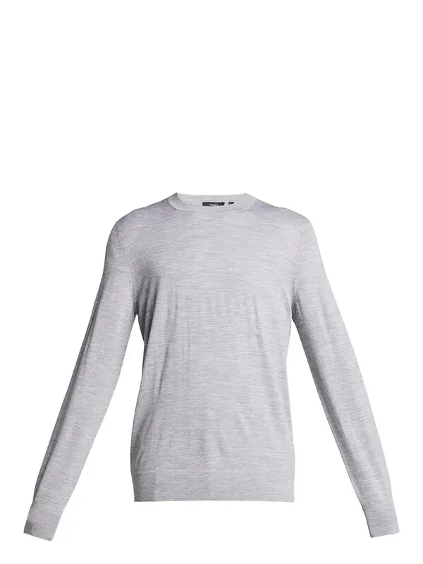 Theory Regal Wool Crewneck Sweater - Cool Grey Heather