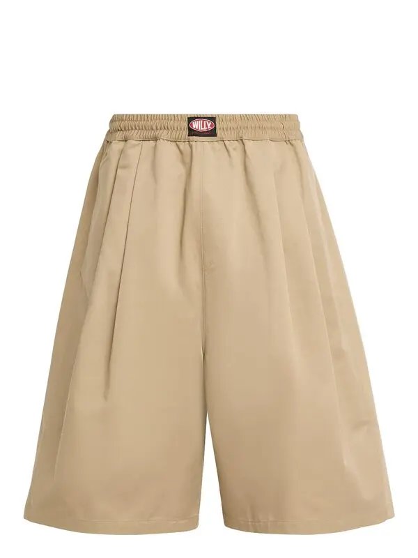 WILLY CHAVARRIA Rale Oversized Pleated Shorts - Travertine