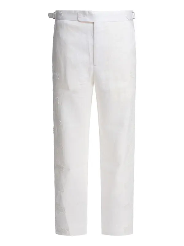 BODE Linen Straight Leg Pants - White