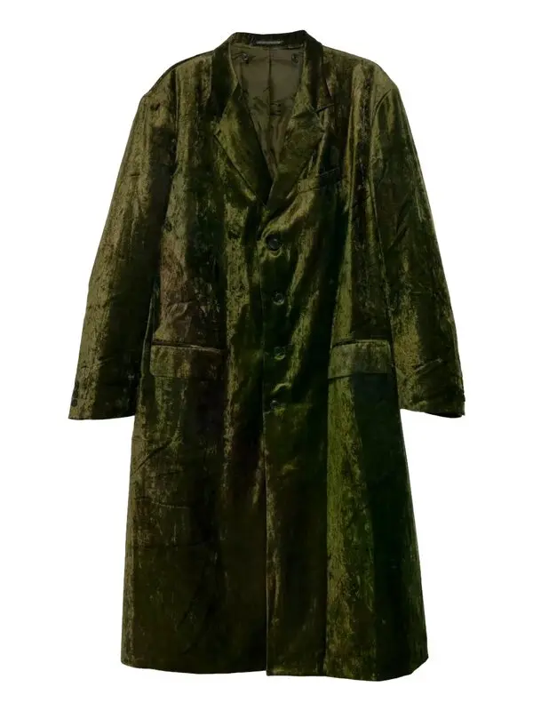 Yohji Yamamoto Velvet Tailored Coat - Green