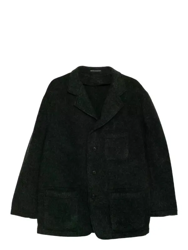 Yohji Yamamoto Herringbone Wool Jacket - Black
