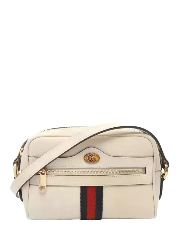 Gucci Ophidia Leather Shoulder Bag - White