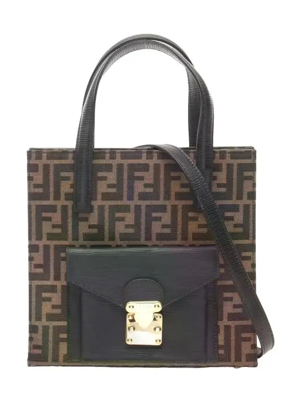 Fendi Zucca Canvas Two-way Handbag - Brown