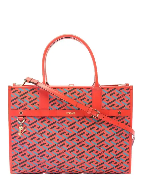 Versace 2010s Geometric-print Tote Bag - Red