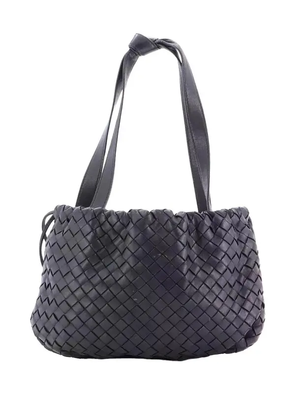 Bottega Veneta Bulb Intrecciato Nappa Small Shoulder Bag - Black