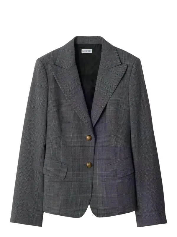 Burberry Single-breasted Wool Blazer - Grey