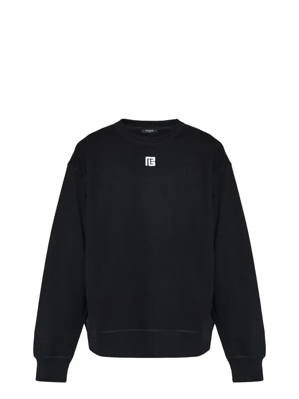 Balmain Sweatshirt With Embroidered Logo - Black