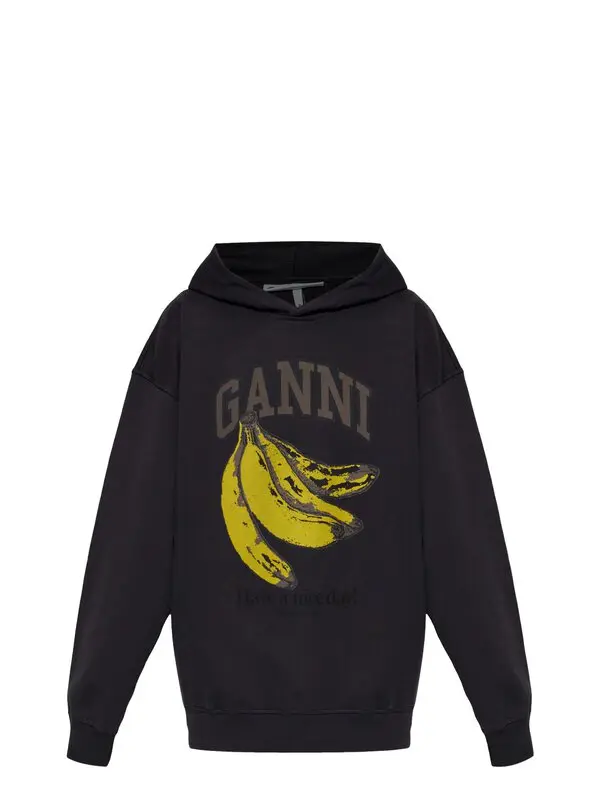 GANNI Oversized Sweatshirt - Black