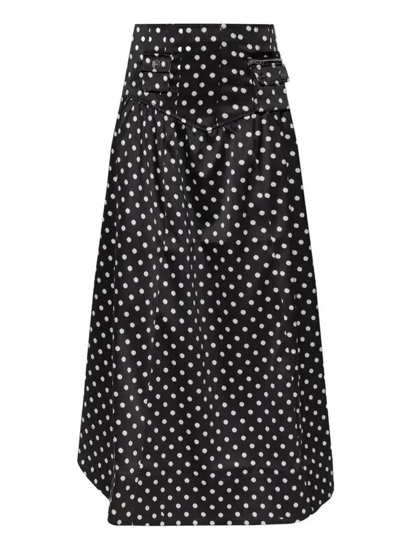 GANNI Polka Dot Maxi Skirt - Black