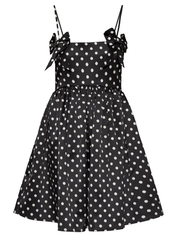 GANNI Polka Dot Mini Dress - Black
