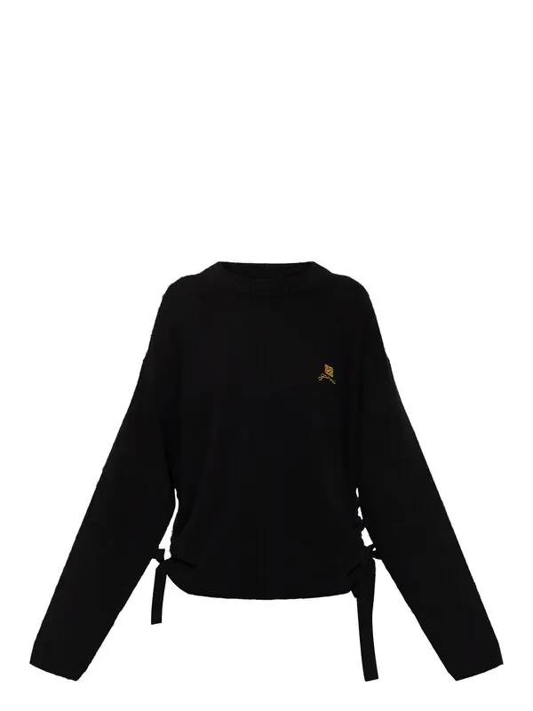 GANNI Side-drawstring Sweater - Black