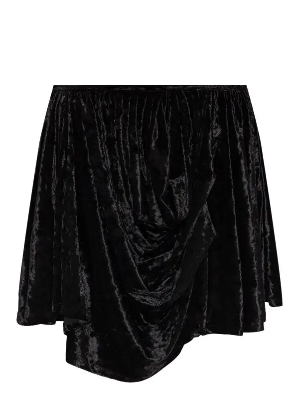 GANNI Draped Mini Skirt - Black