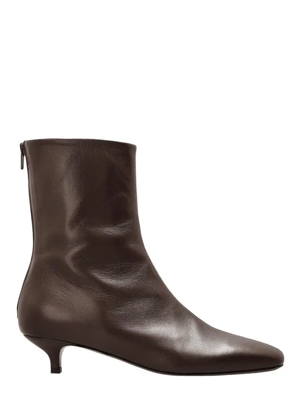 TOTEME Leather Heeled Ankle Boots - Brown