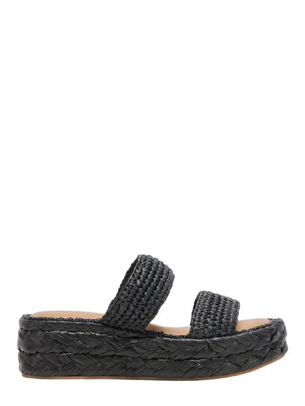 DOLCEVITA Corla Platform Sandals - Onyx Raffia