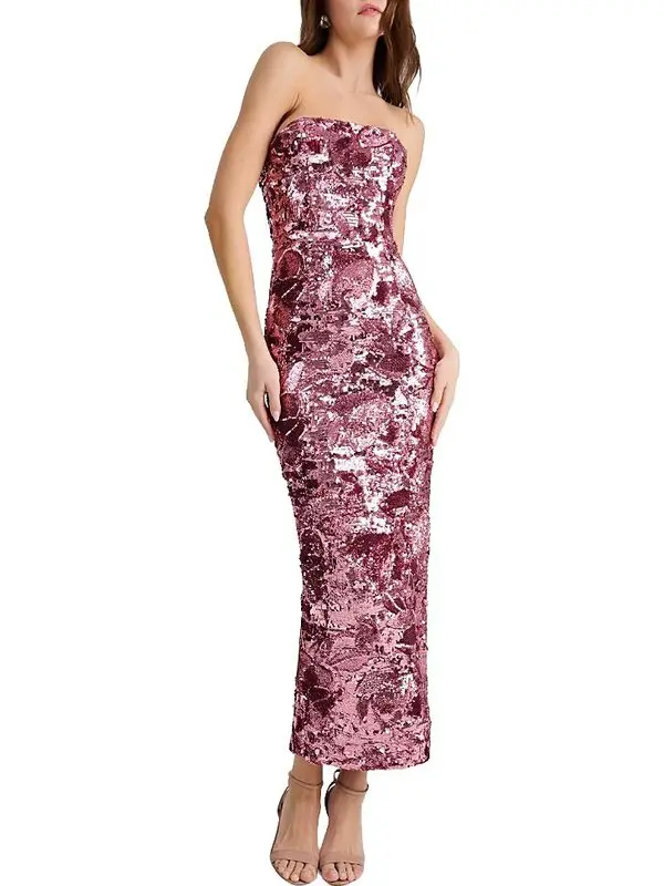 HELSI Leslie Sequin Gown - Rose Gold
