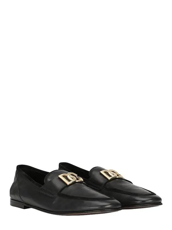 Dolce & Gabbana Calfskin Slipper Loafers - Black