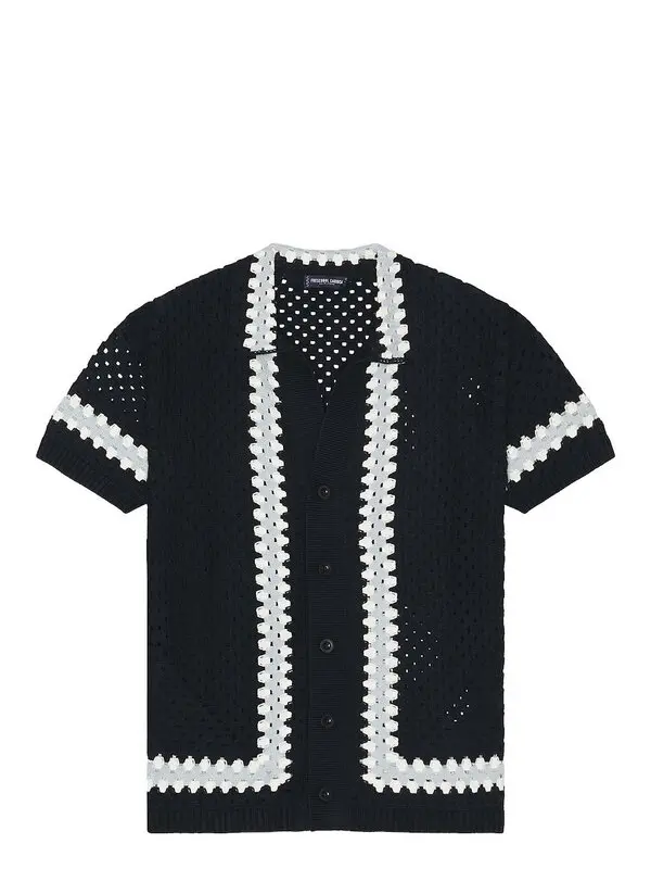 Frescobol Carioca Marques Crochet Cardigan Shirt - Navy