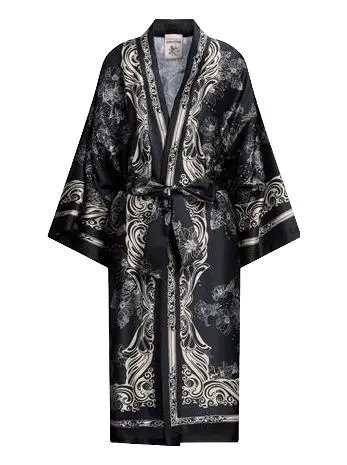 SEMICOUTURE Floral Print Twill Overcoat - Black