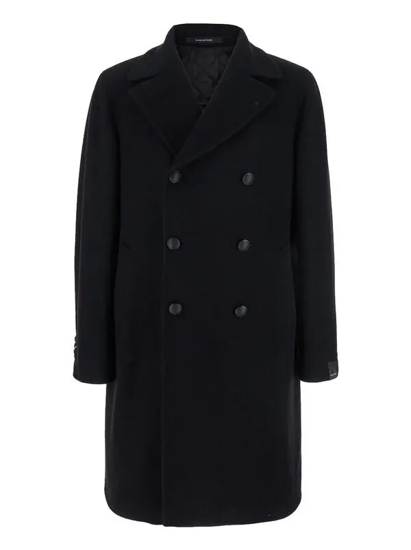 Tagliatore Arden Double-breasted Wool And Cashmere Coat With Notched Lapel - Black