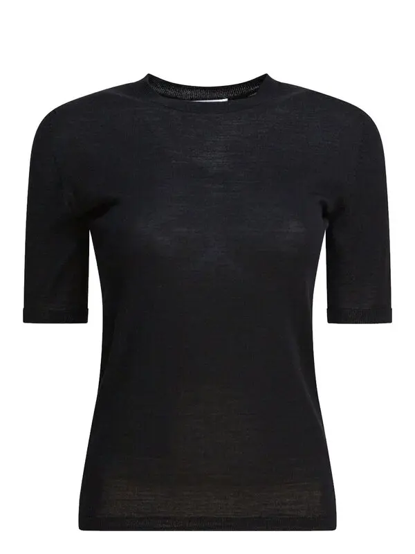 Max Mara Basic Wool Crewneck T-shirt - Black