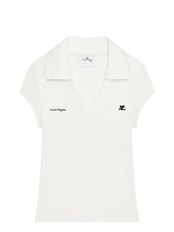 COURREGES Sports Cropped Polo - White
